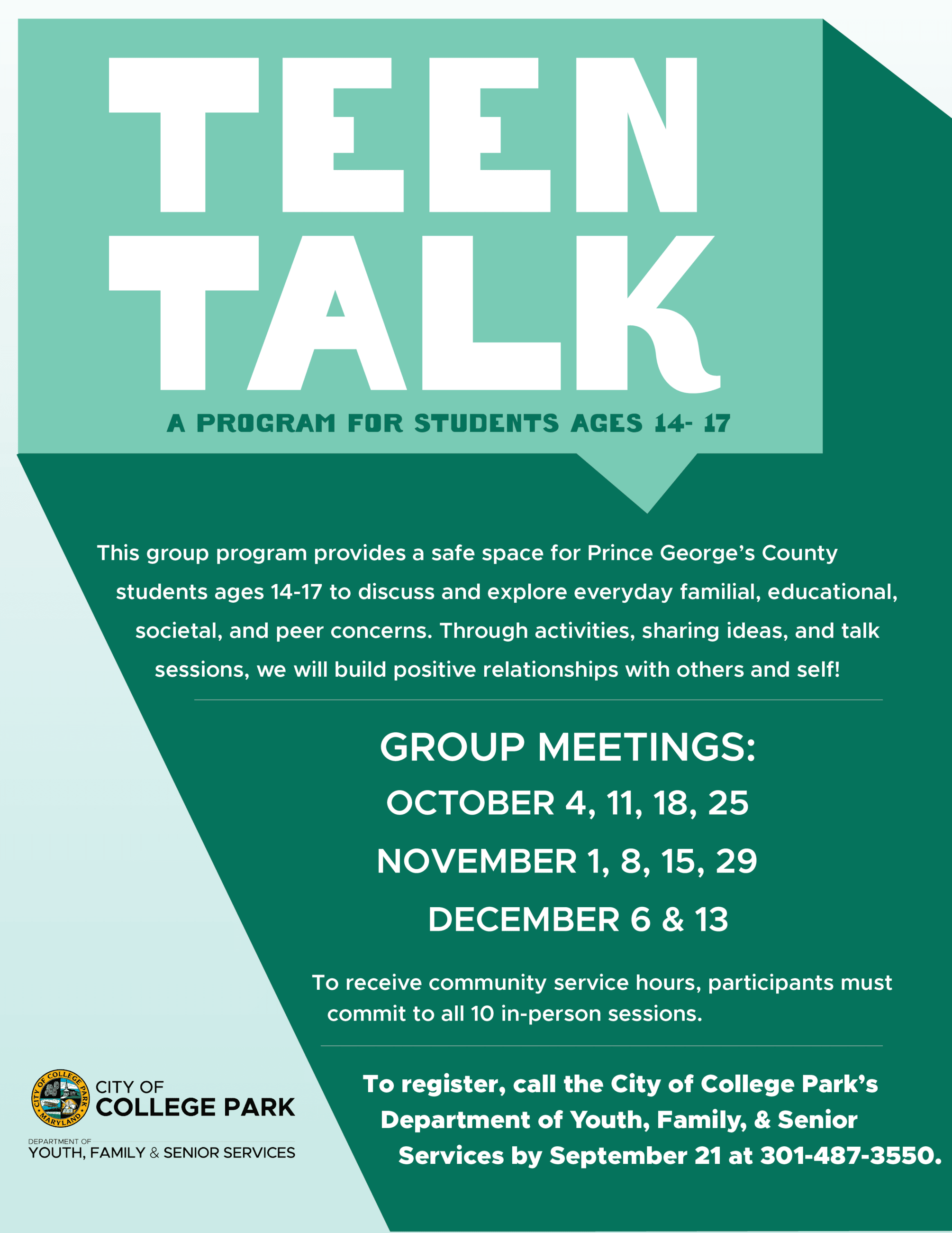 TEEN TALK | The College Park District 2 Digest