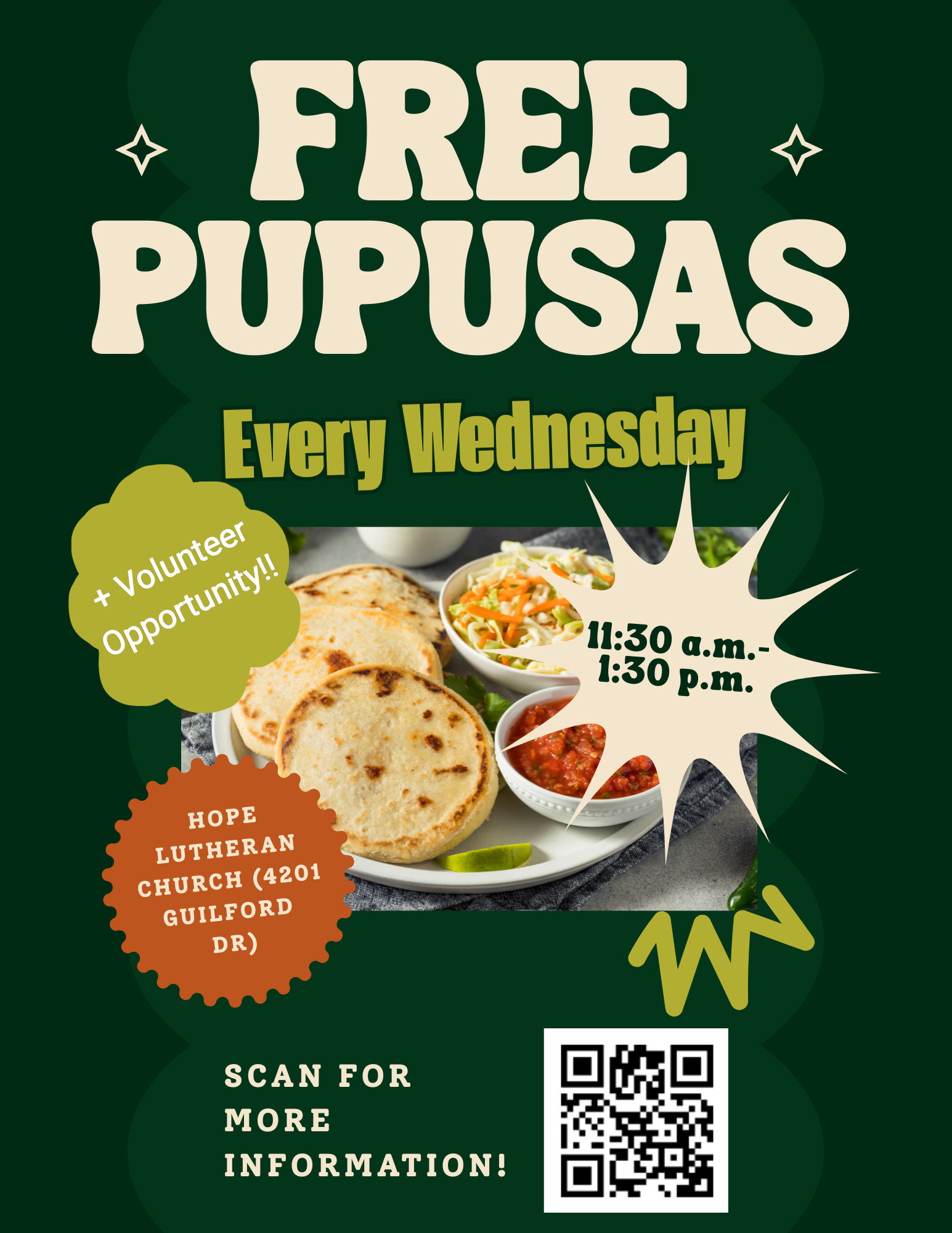Pupusa Wednesday on 9/10 at Hope Lutheran Church | The College Park ...